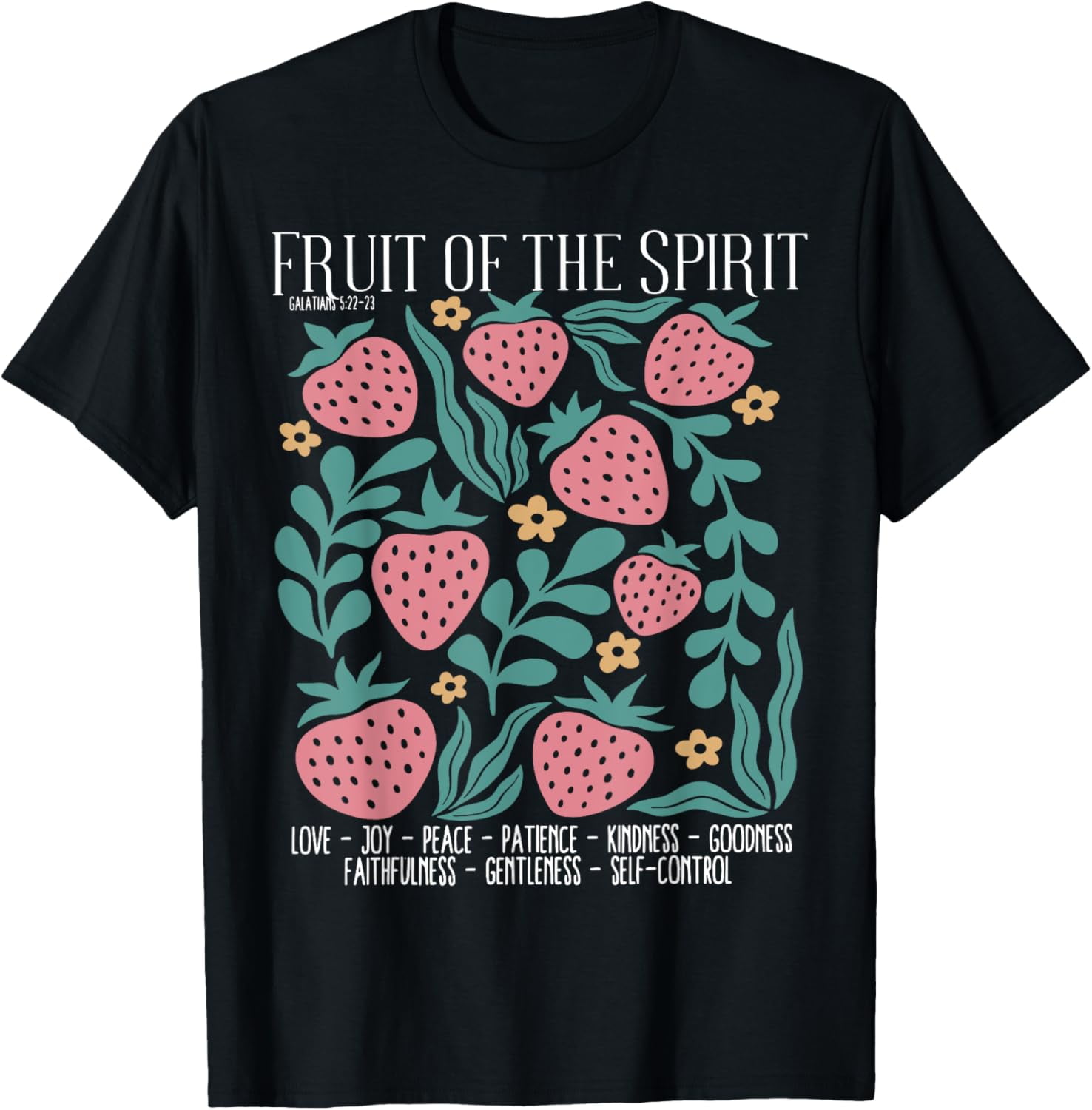 Retro Fruit Of The Spirit Strawberry Bible Verse Christian Funny ...