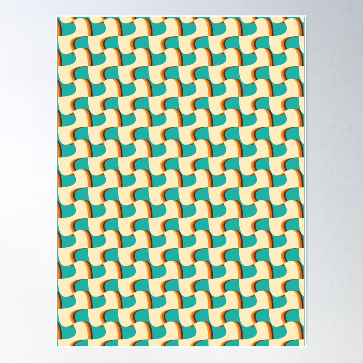 Retro Funky Pattern Poster Wall Art, Modern Wall Decor For Living Room ...