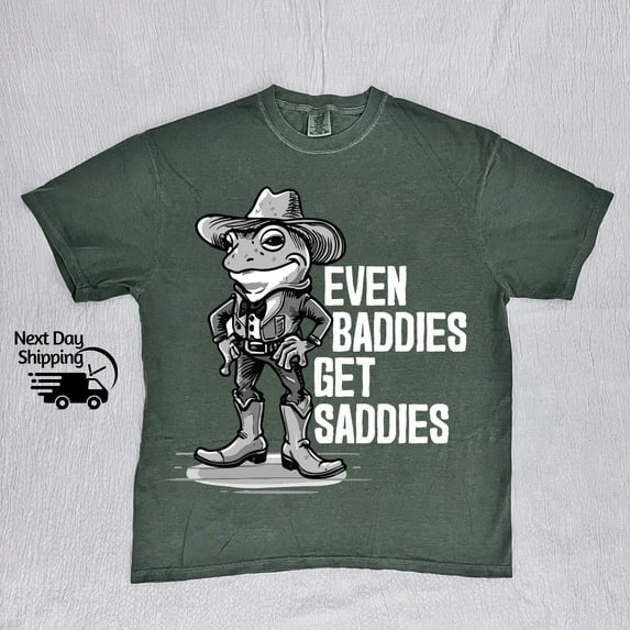 Retro Funny Frog Even Baddies Get Saddies 90s Graphic T-shirt, Silly ...