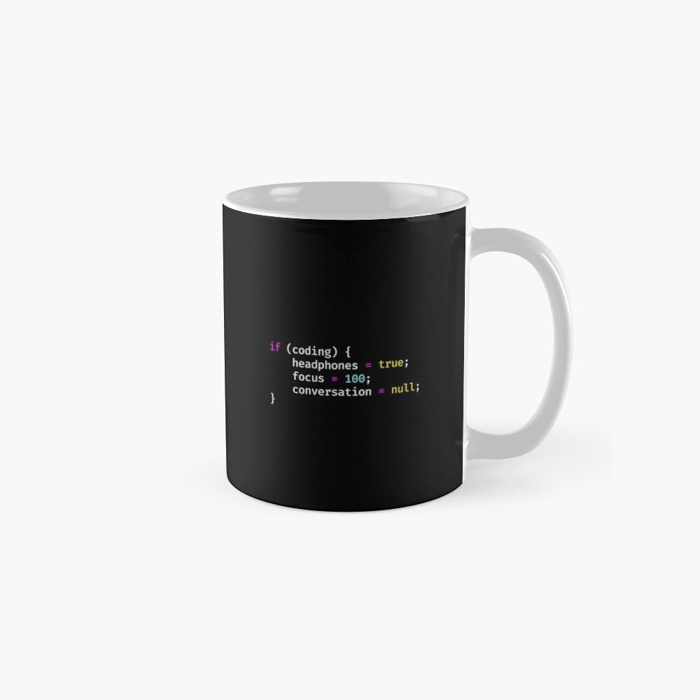 Retro Funny Joke Programming If Coding Headphones Focus Classic Mug - Walmart.com