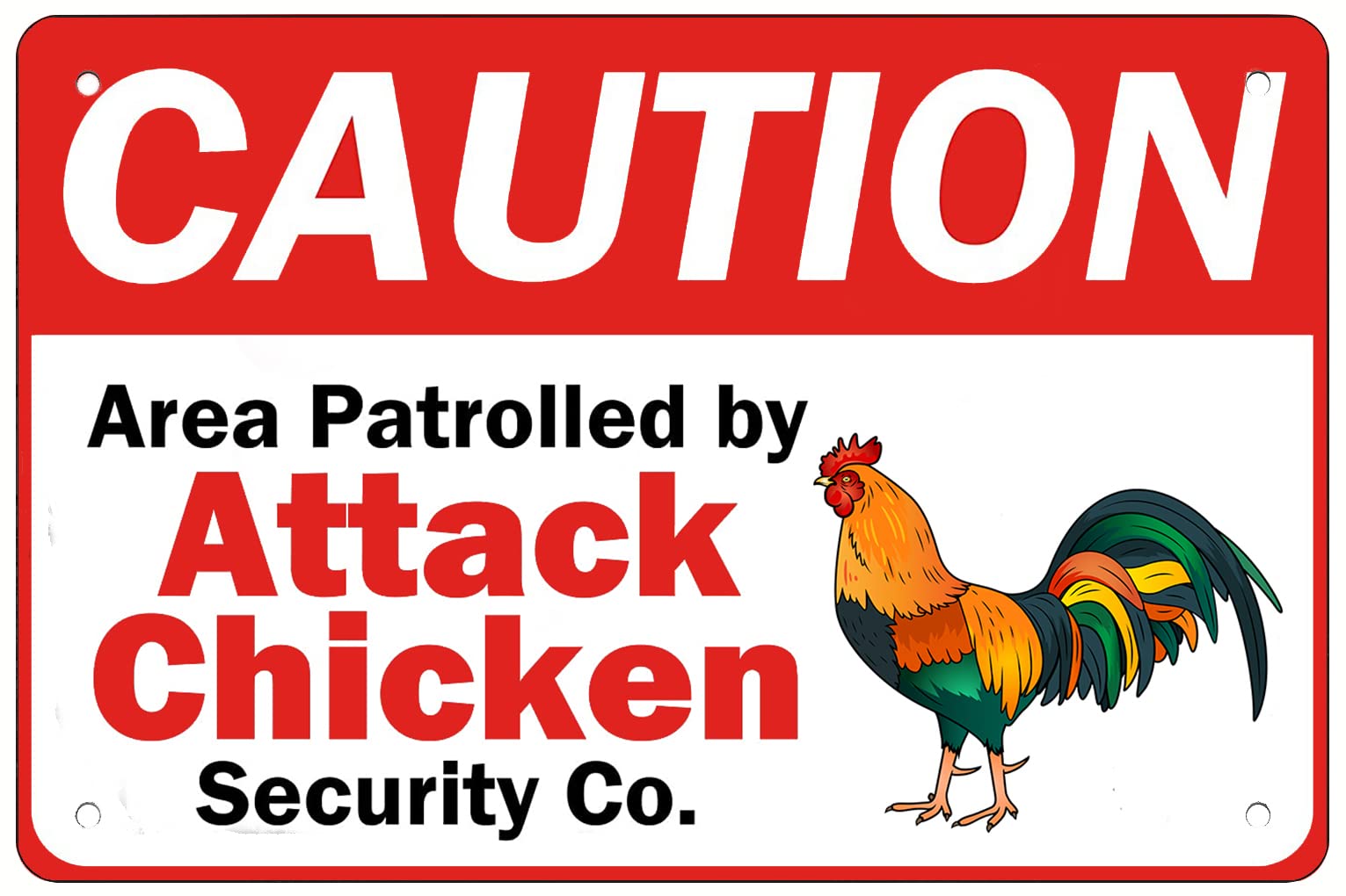 Retro Funny Metal Aluminium Sign Sheet, Warning, Caution Area Patrolled ...