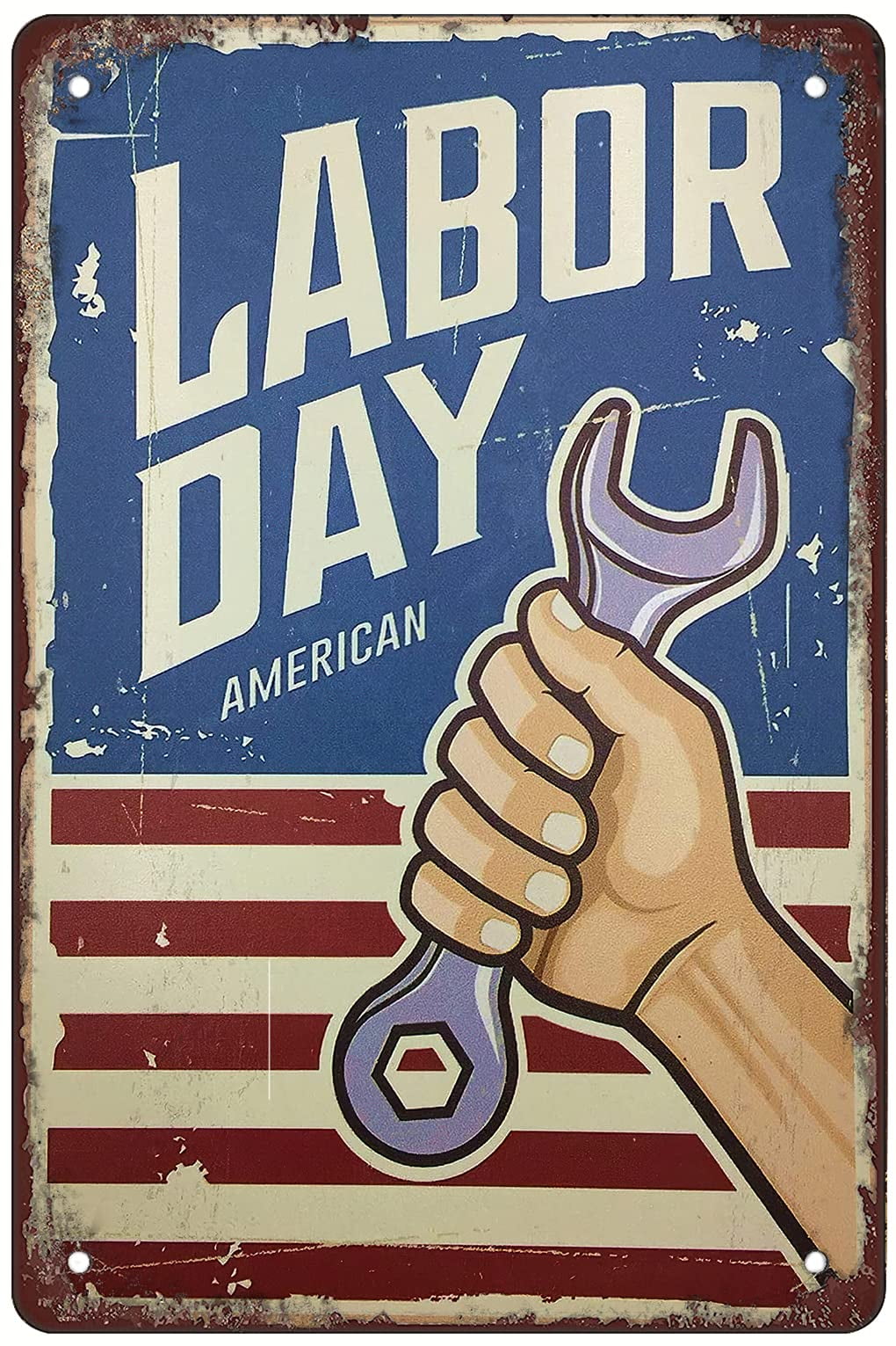 Retro Funny Metal Sign Sheet Signs Tin Sign, Labor Day, outdoor Home ...