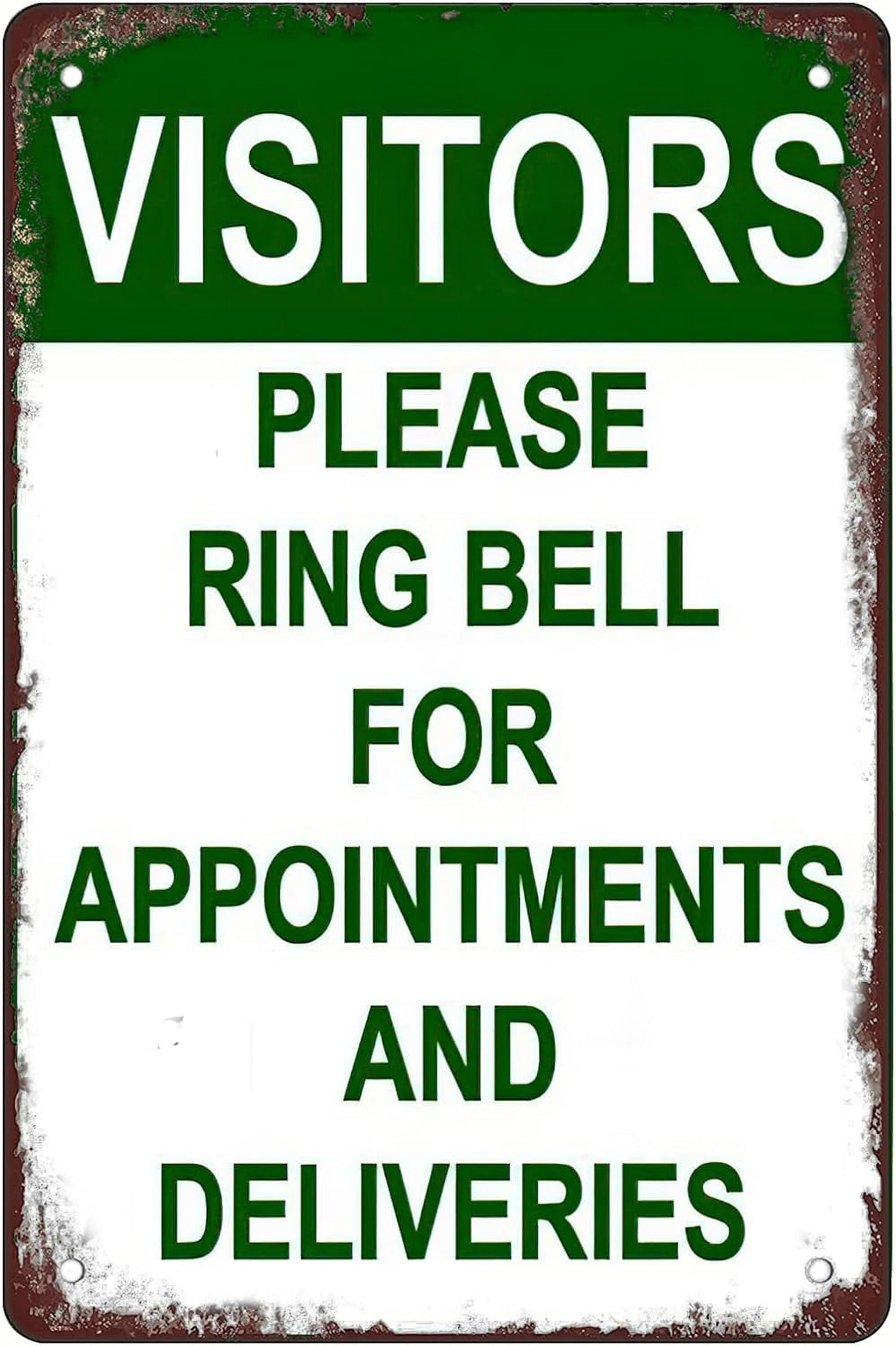 Retro Funny Metal Sign Sheet Signs Tin Sign,Visitors Please Ring Bell ...