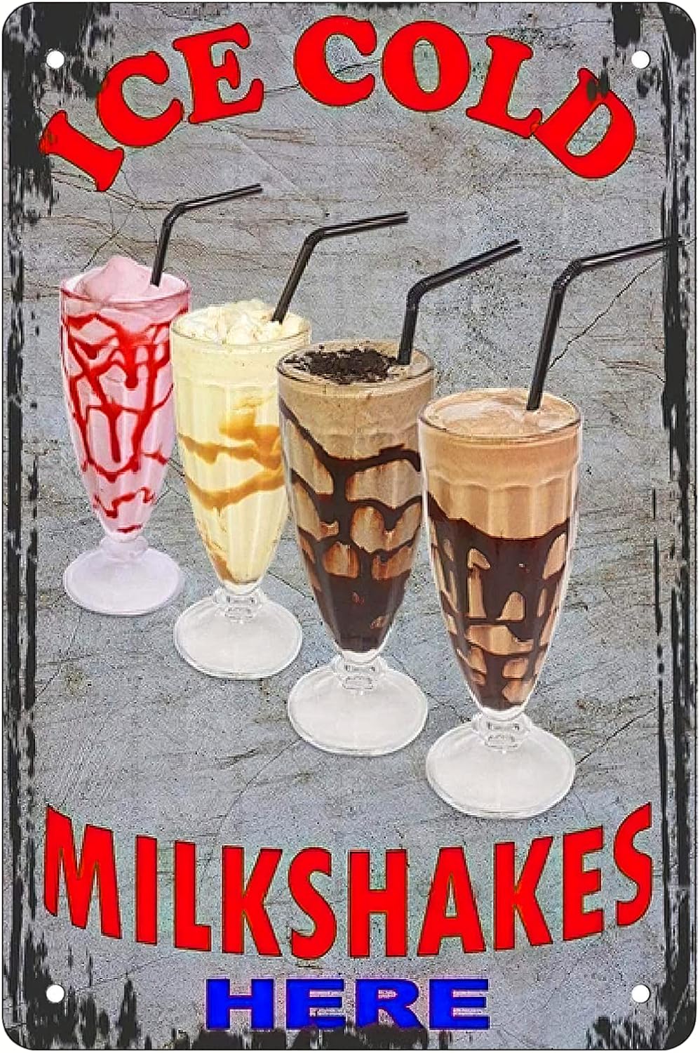 Retro Funny Metal Sign Sheet Signs Tin Sign,ice Cold Milkshake in here ...