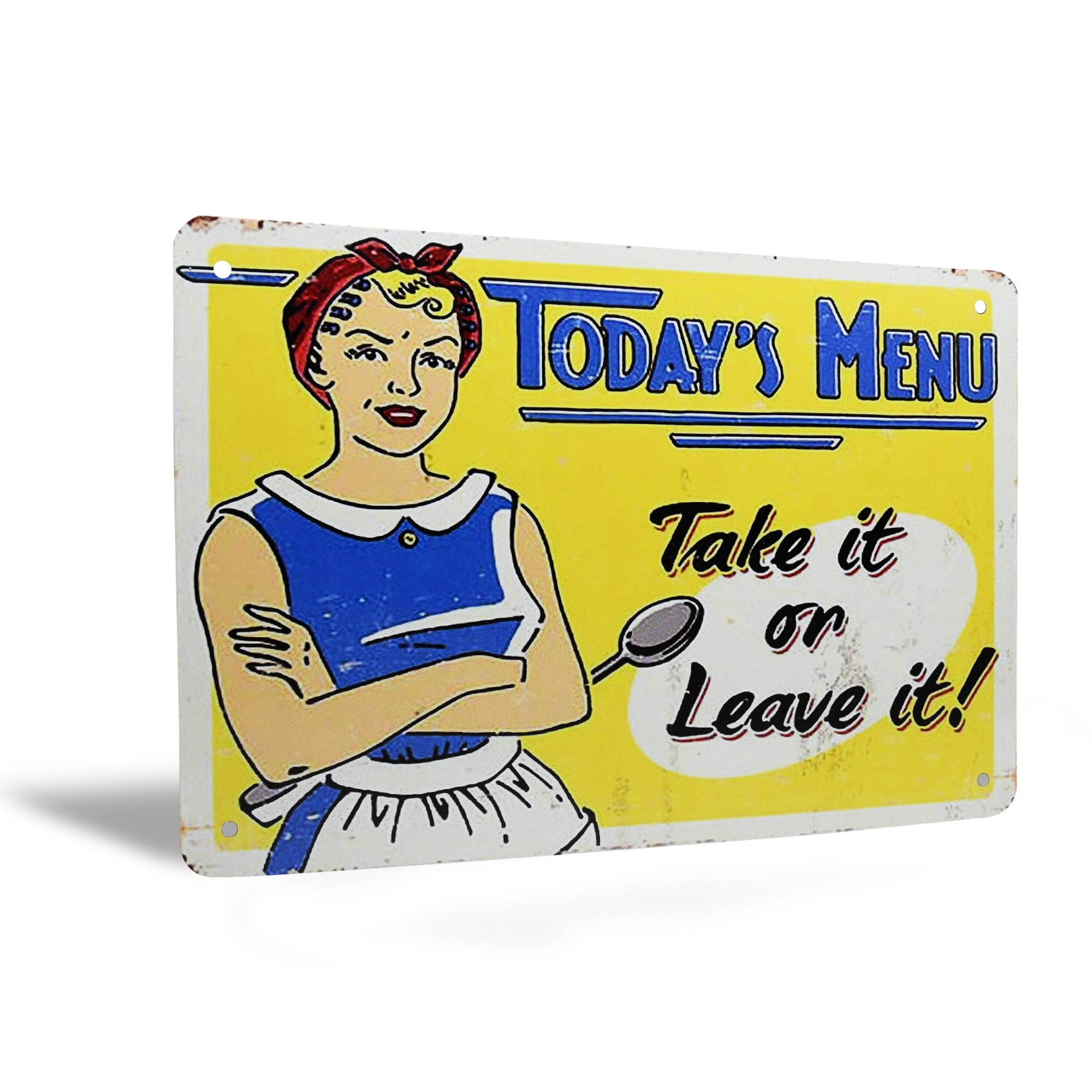 Retro Funny Metal Today's Menu Take It Leave It Wall Sign Vintage Cafe ...