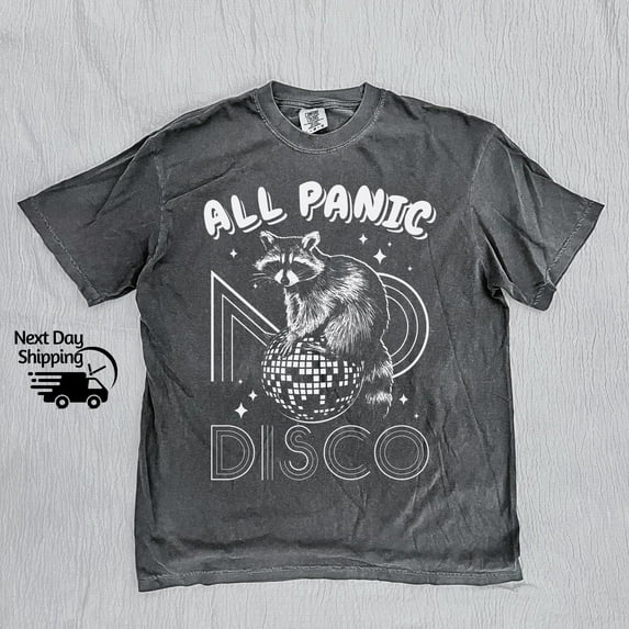 Retro Funny Raccoon All Panic No Disco 90s Shirt, Funny Raccoon T-shirt ...