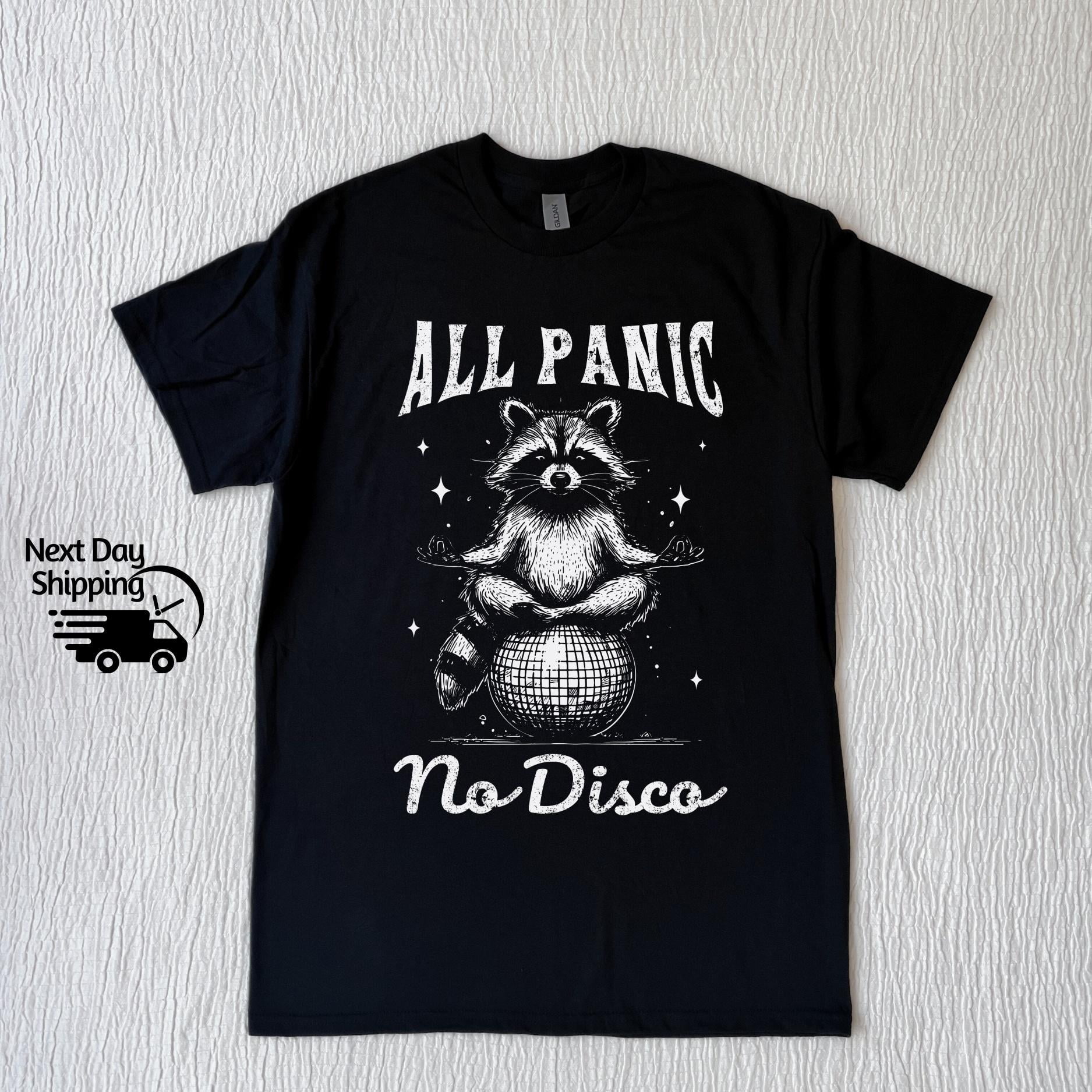Retro Funny Raccoon All Panic No Disco 90s Shirt, Funny Raccoon T-shirt ...