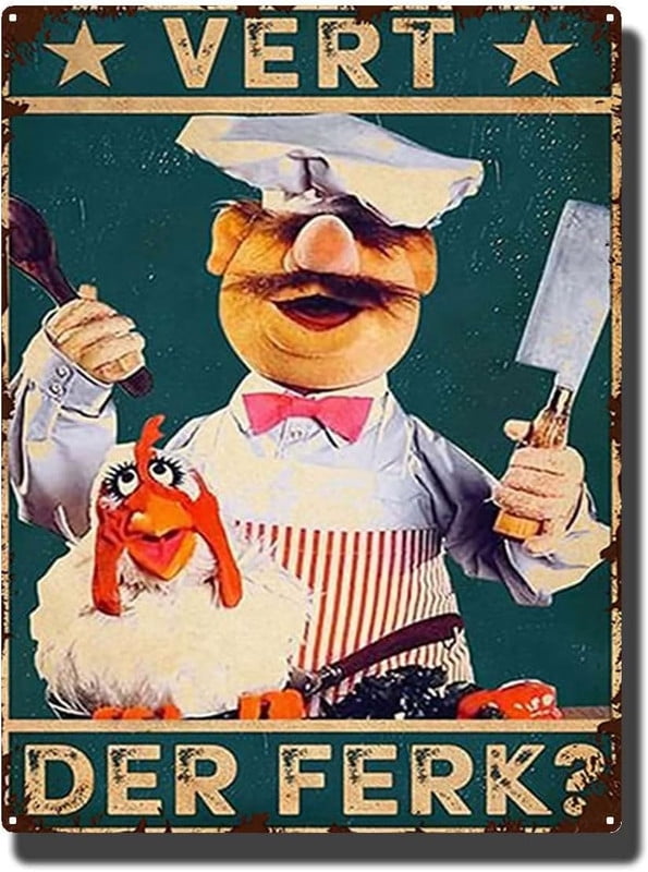 Retro Funny Swedish Chef Metal Tin Sign Vert Der Ferk Poster Vintage ...