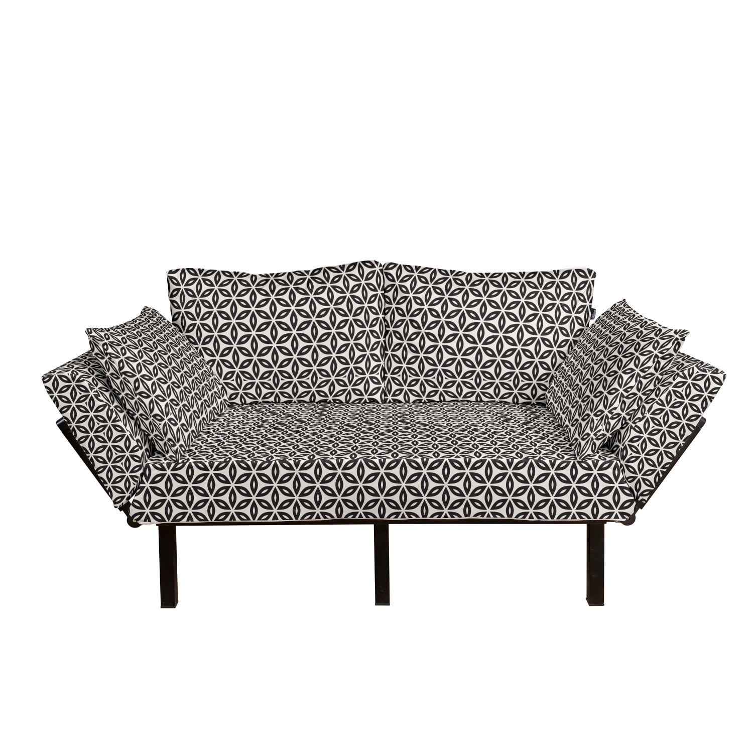 Retro Futon Couch, Abstract Geometrical Extraordinary Symmetric Shape ...