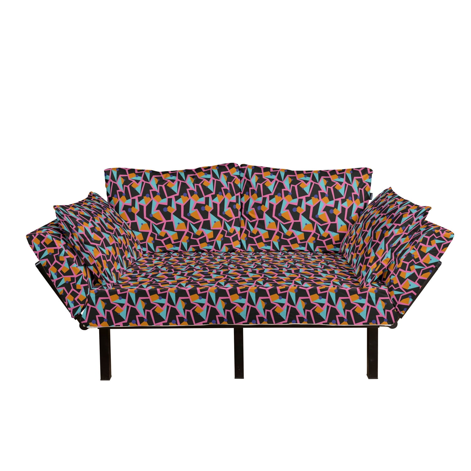 Retro Futon Couch, Funky Colorful Quirky Absurd Sharp Angled Memphis ...