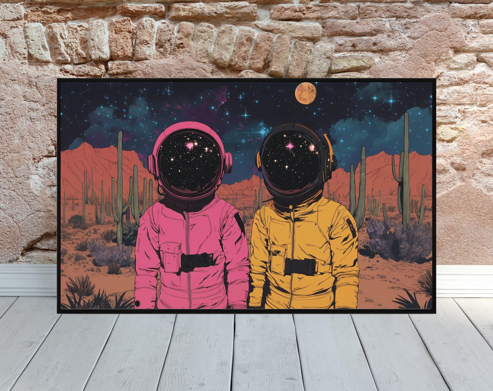 Retro Futuristic Astronaut Poster 'Daft Astronauts' 70s Scifi Arizona ...