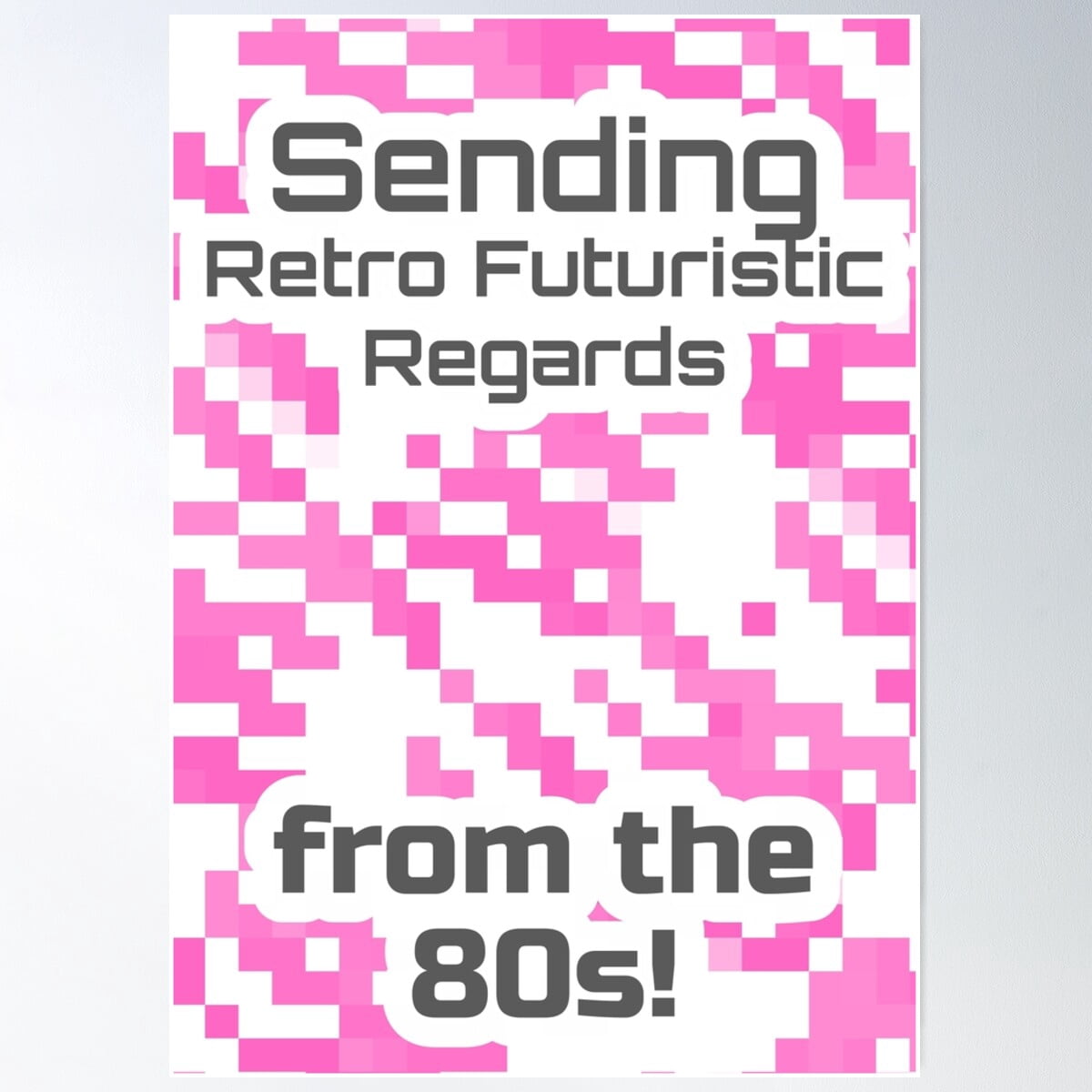 Retro Futuristic Pixel Art With Twist Of Pop Art Of 80S With Pink And ...