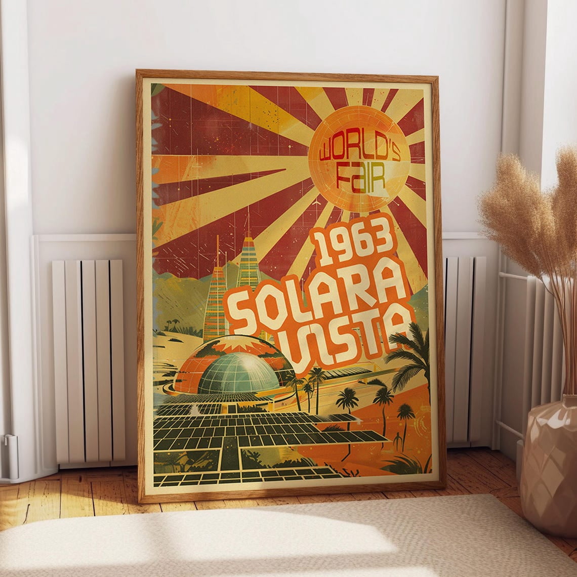 Retro Futuristic Utopia Poster - 1963 Solara Vista World’S Fair Print ...