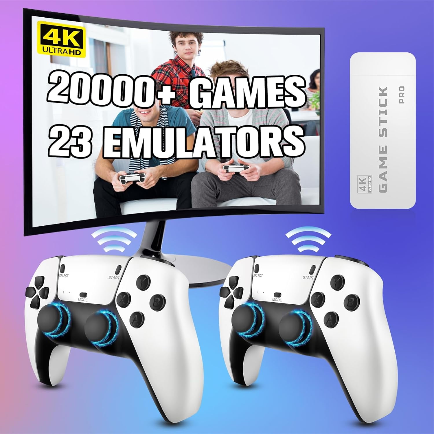 Retro Game Console, 64G 20000+ Games Nostalgic Game Stick, 4K HD Output ...