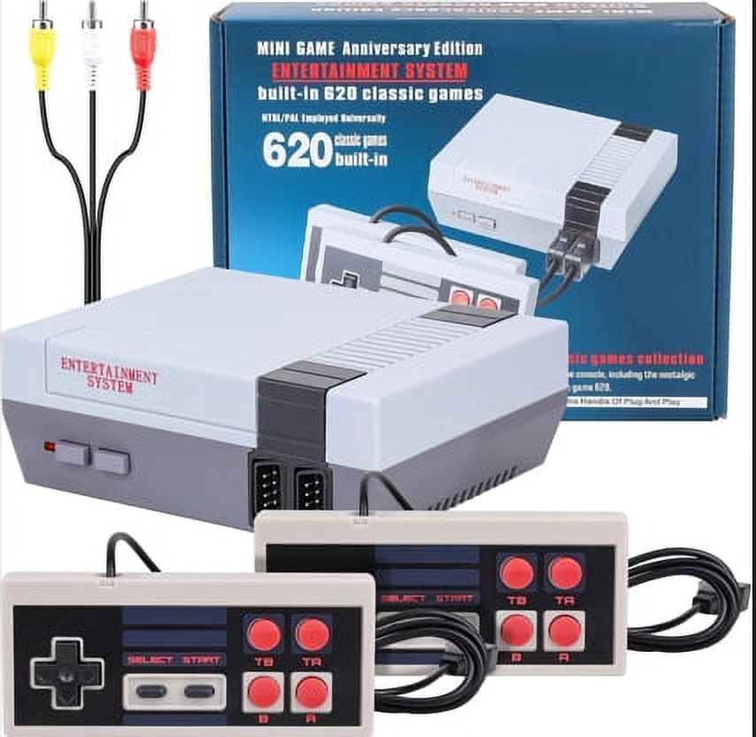 Retro Game Console – Classic Mini Retro Game System Built-in 620 Games and 2 Controllers, AV ...