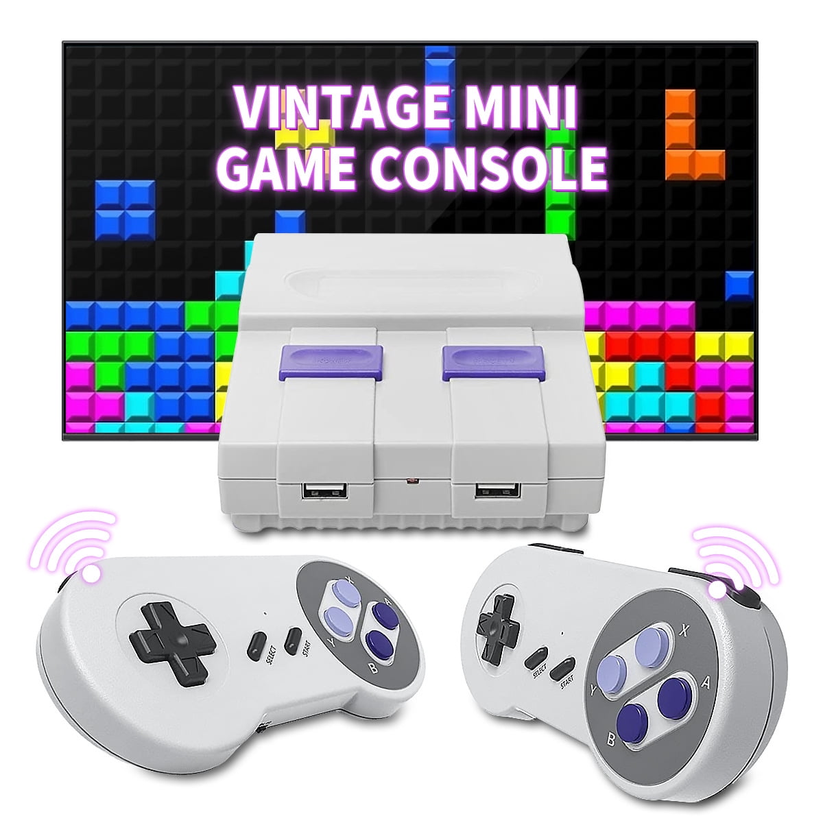 Retro Game Console, Wireless Handheld Console,2.4G Wireless Controllers ...
