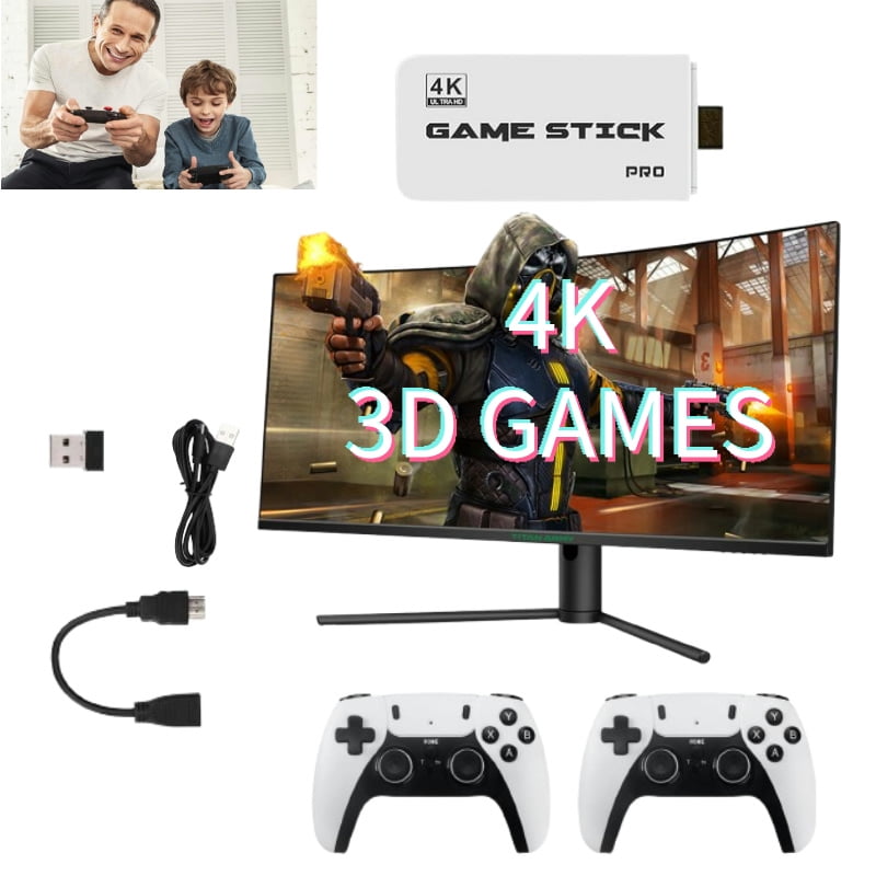 Retro Game Stick - Built-In 23 Emulators Wireless Game Stick, 4k Hdmi ...