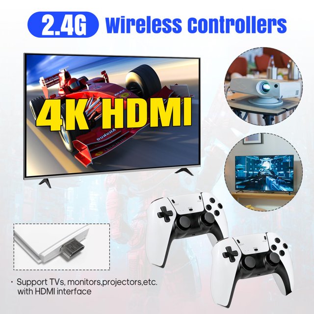 Retro Gamer Pro,Built-In 23 Emulators Wireless Game Stick, 4k Hdmi ...