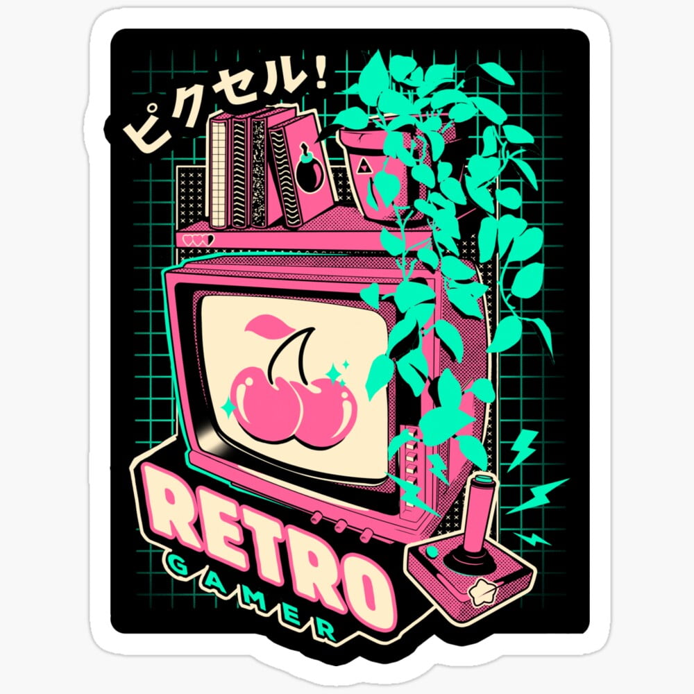 Retro Gamer Sticker Phone Decal Water Bottle Stickers Car Decals ...