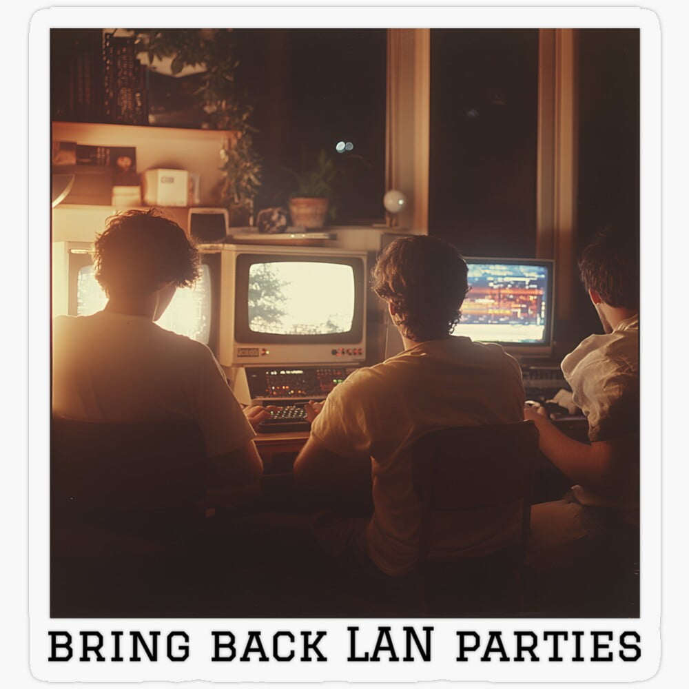 Retro Gaming Bring Back Lan Parties Transparent Stickerphone Decal ...