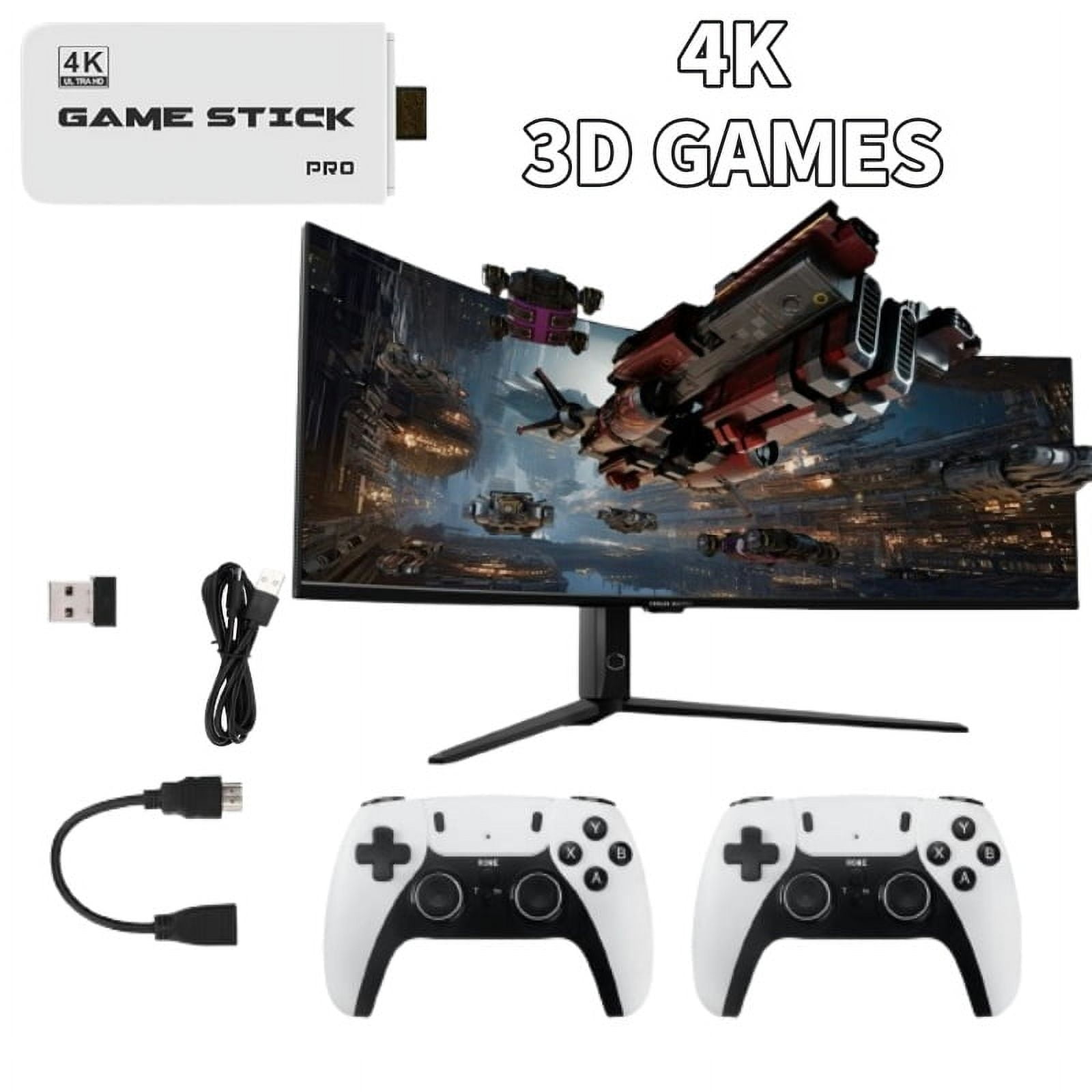 Retro Gaming Consoles,Built-In 23 Emulators Wireless Game Stick, 4k ...
