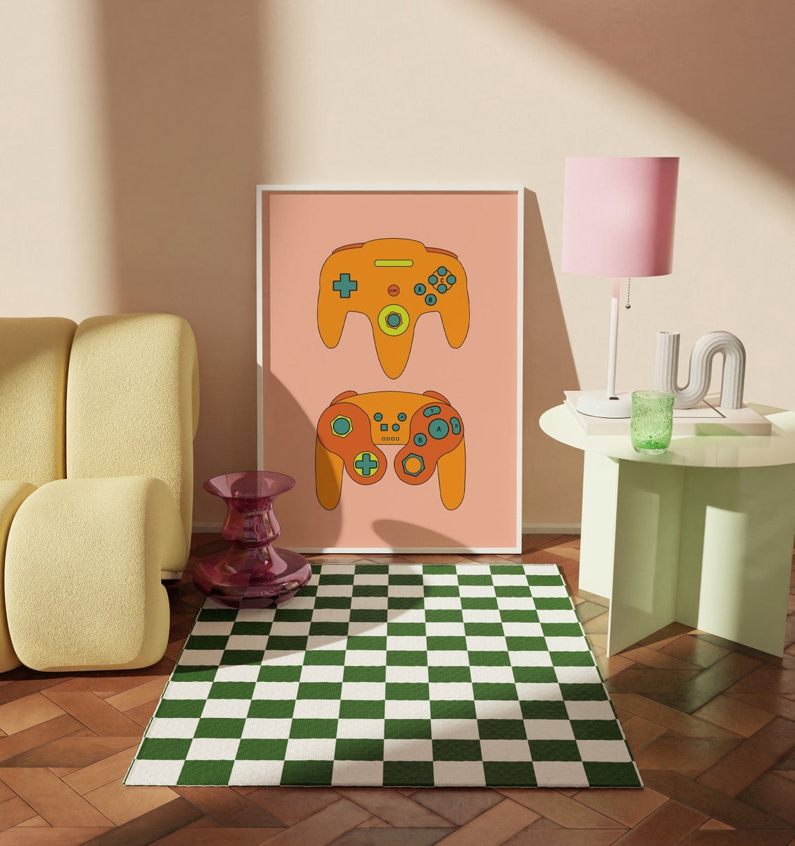 Retro Gaming Controller Wall Art Print - Walmart.com