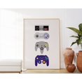 Retro Gaming Controllers Wall Art Print - Walmart.com