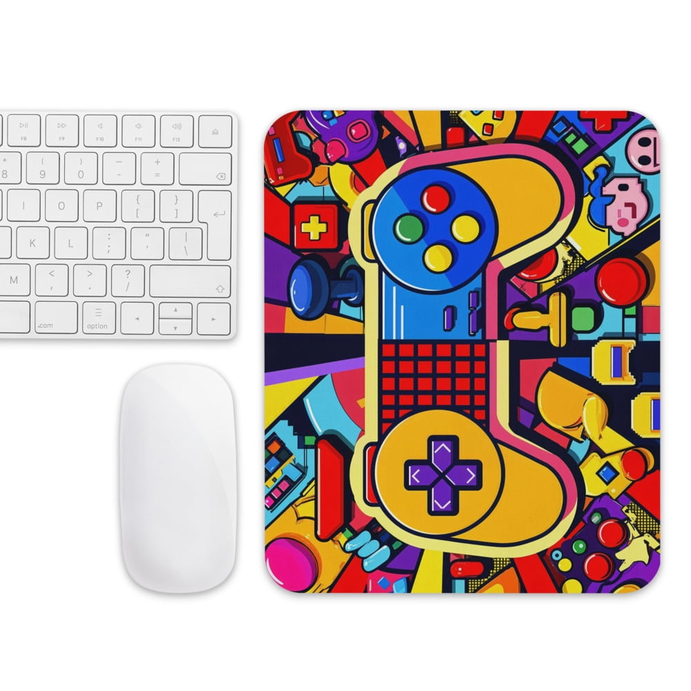 Retro Gaming Mouse Pad – Colorful Console Controller Design for Gamers ...