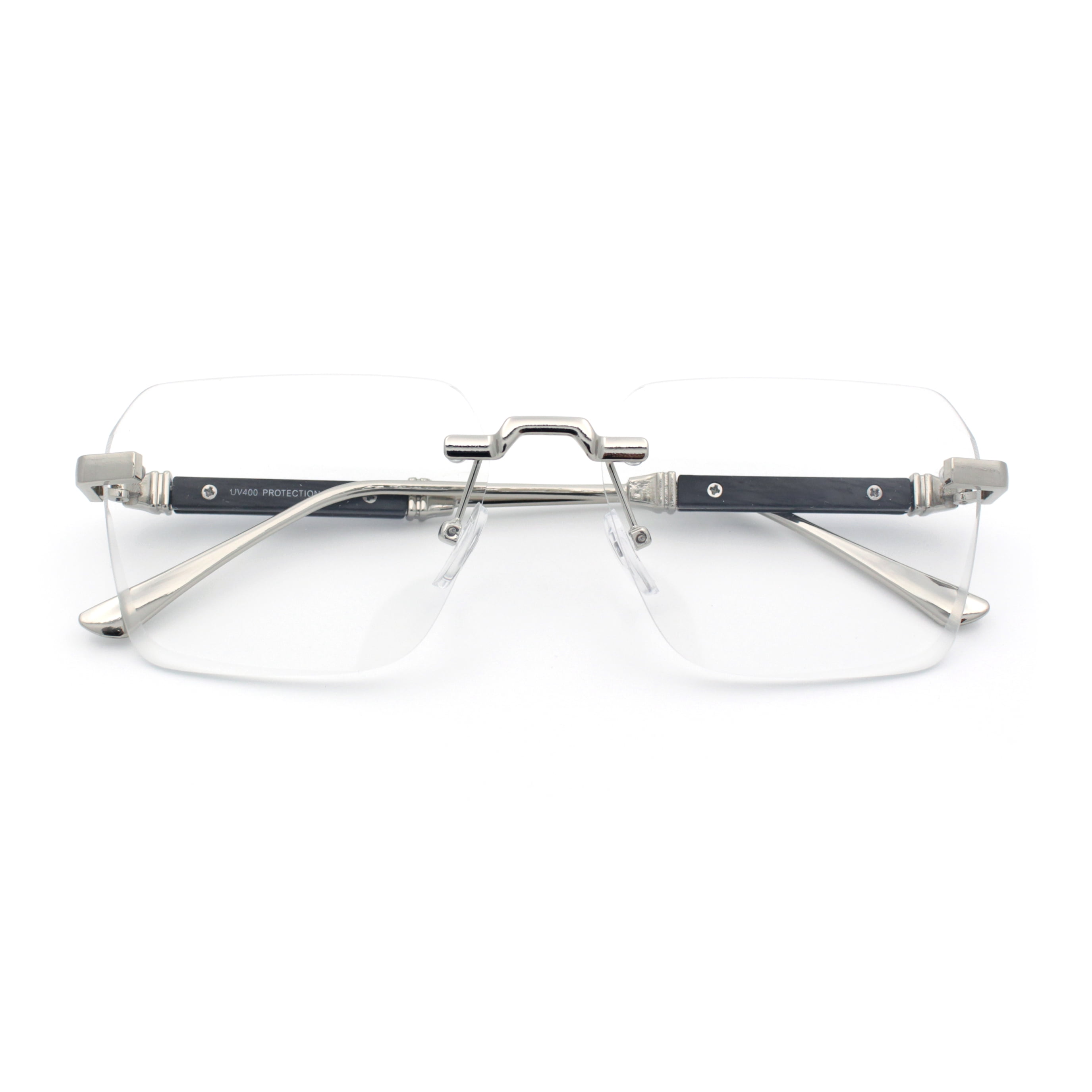 Retro Gangster Rapper Luxury Clear Lens Rimless Rectangle Fashion ...