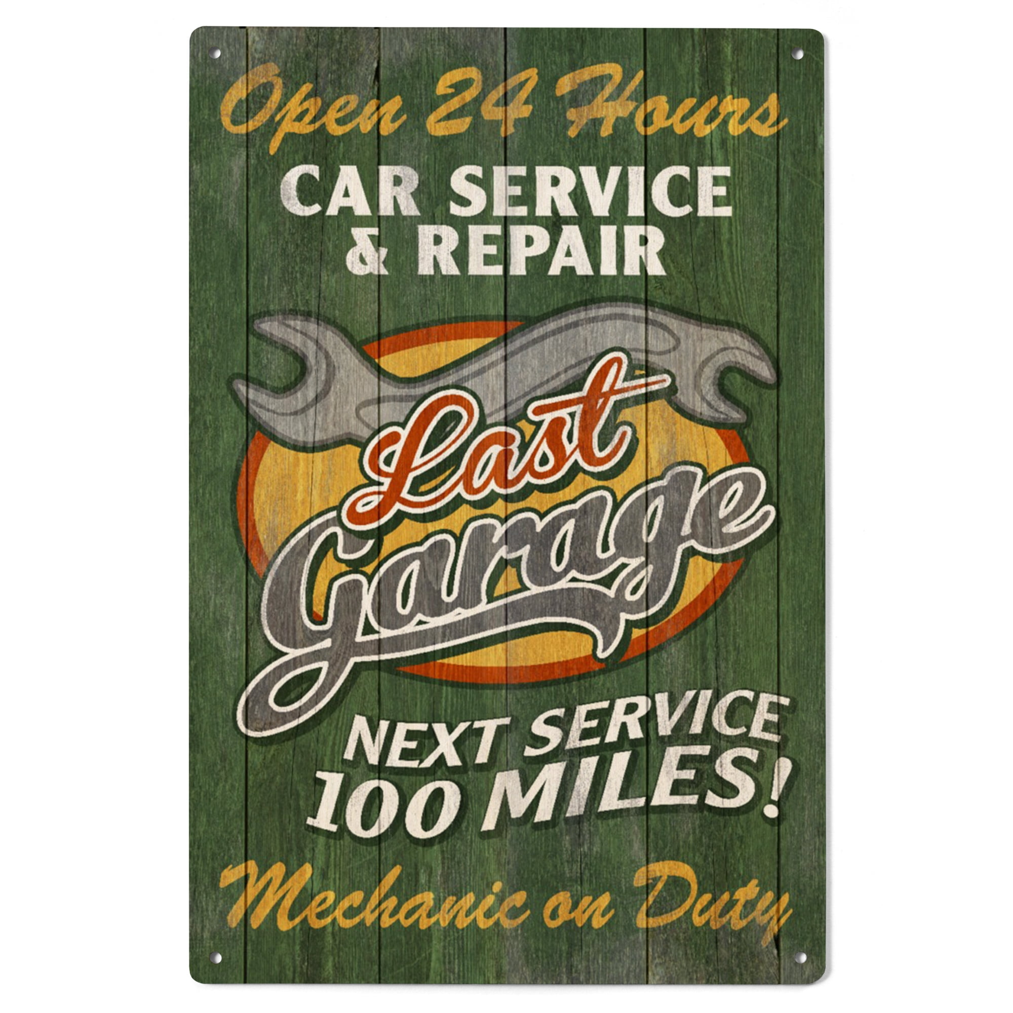 Retro Garage Ad, Vintage Wooden Sign Birch Wood Wall Sign (6x9 Rustic ...