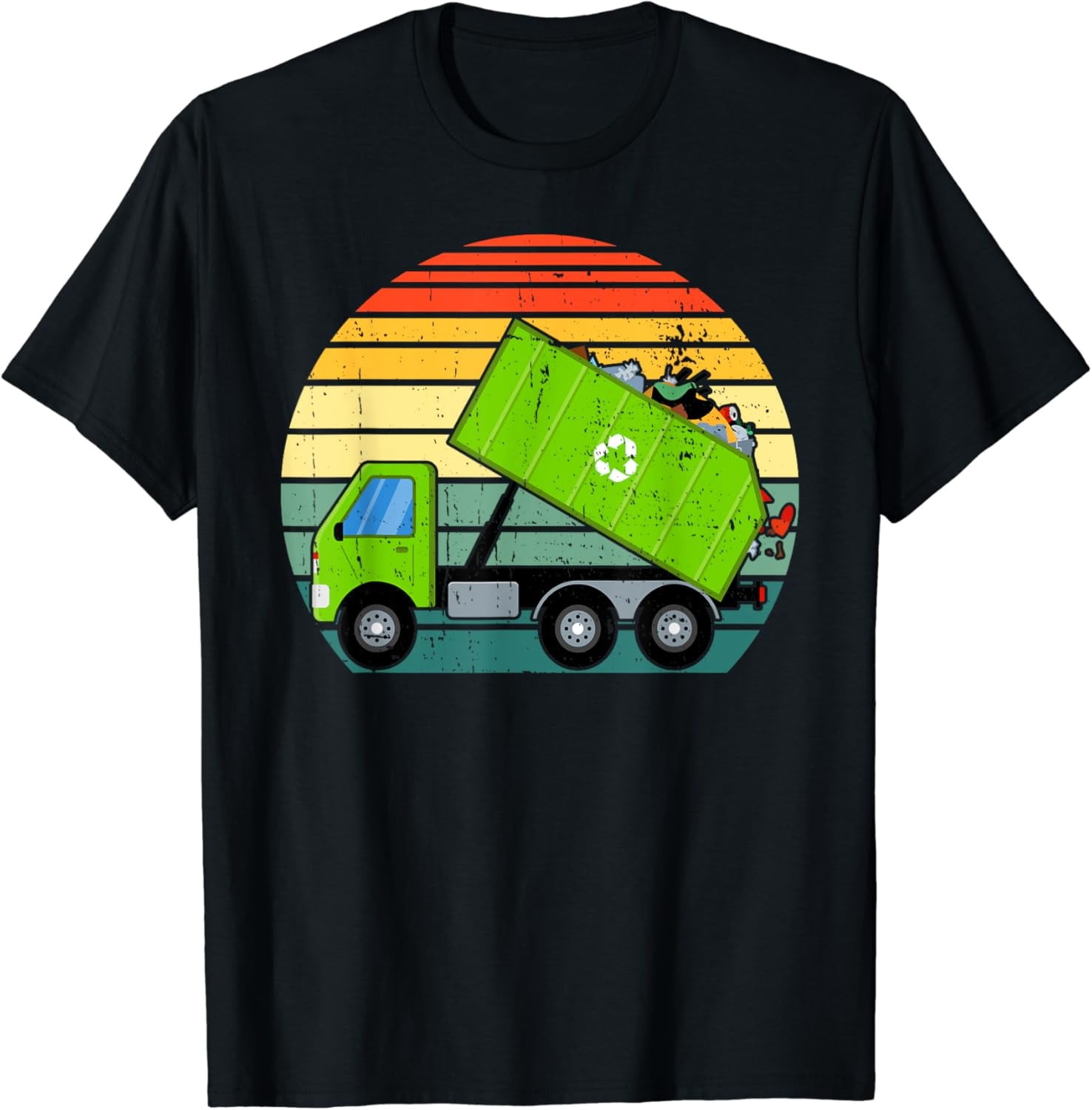 Retro Garbage Truck Waste Management Tee Boys Toddlers Kids T-Shirt ...