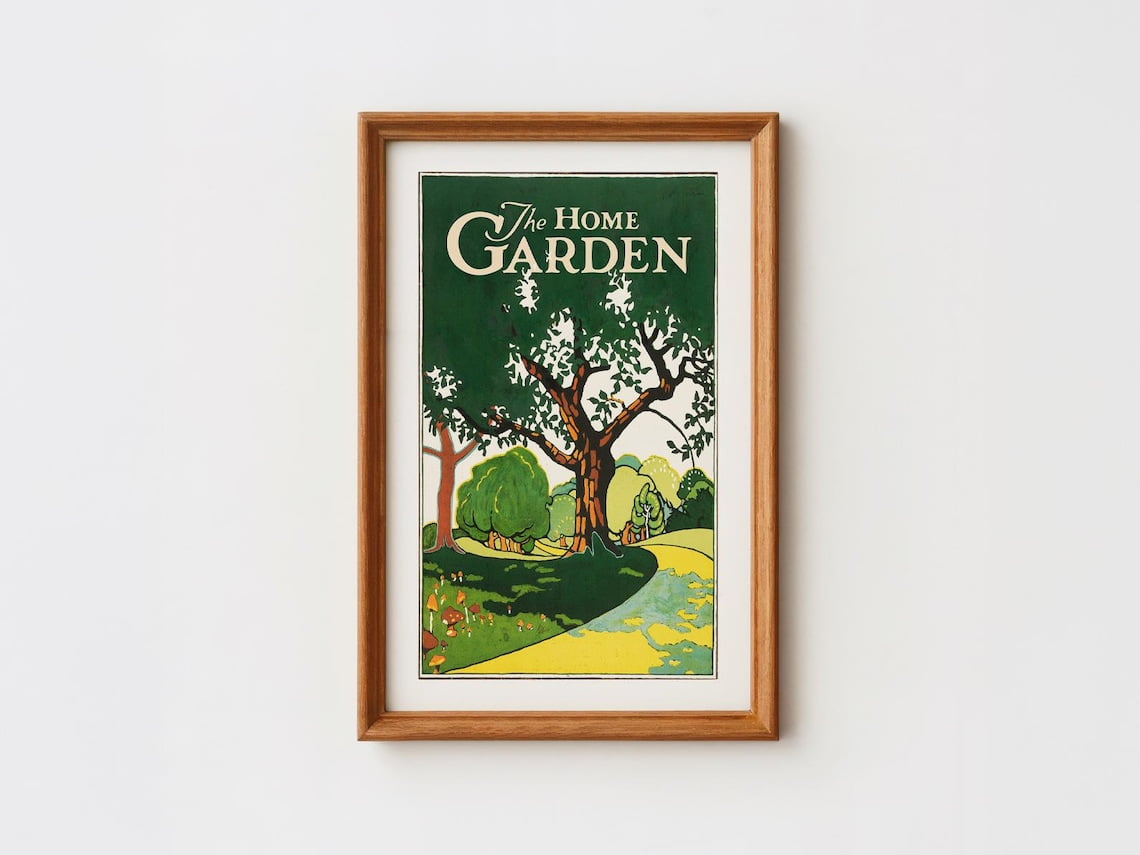Retro Garden Art Print Vintage Garden Poster Kitchen Wall Art Home ...