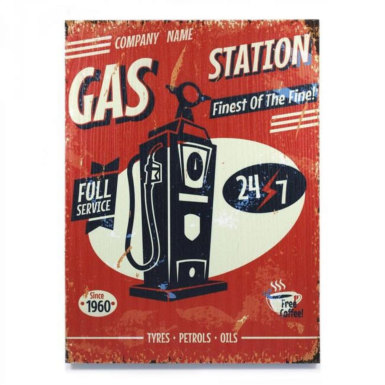 Retro Gas Station Wooden Sign - Walmart.com