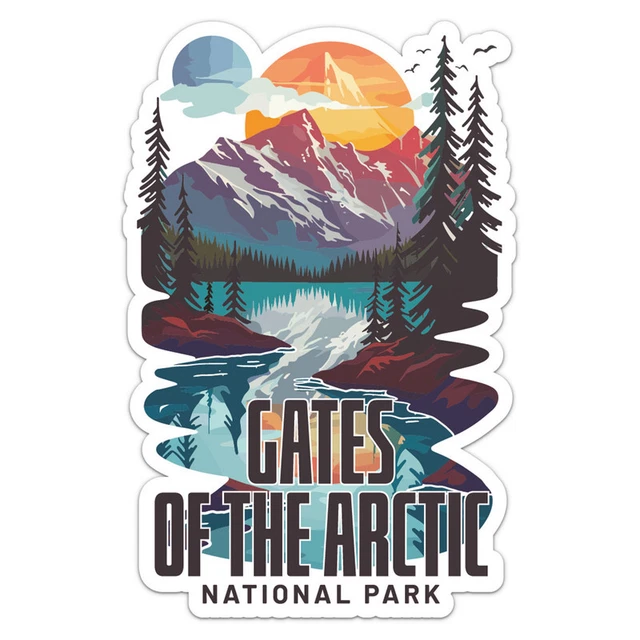 Retro Gates Of The Arctic National Park Sticker Phone Decal Water ...