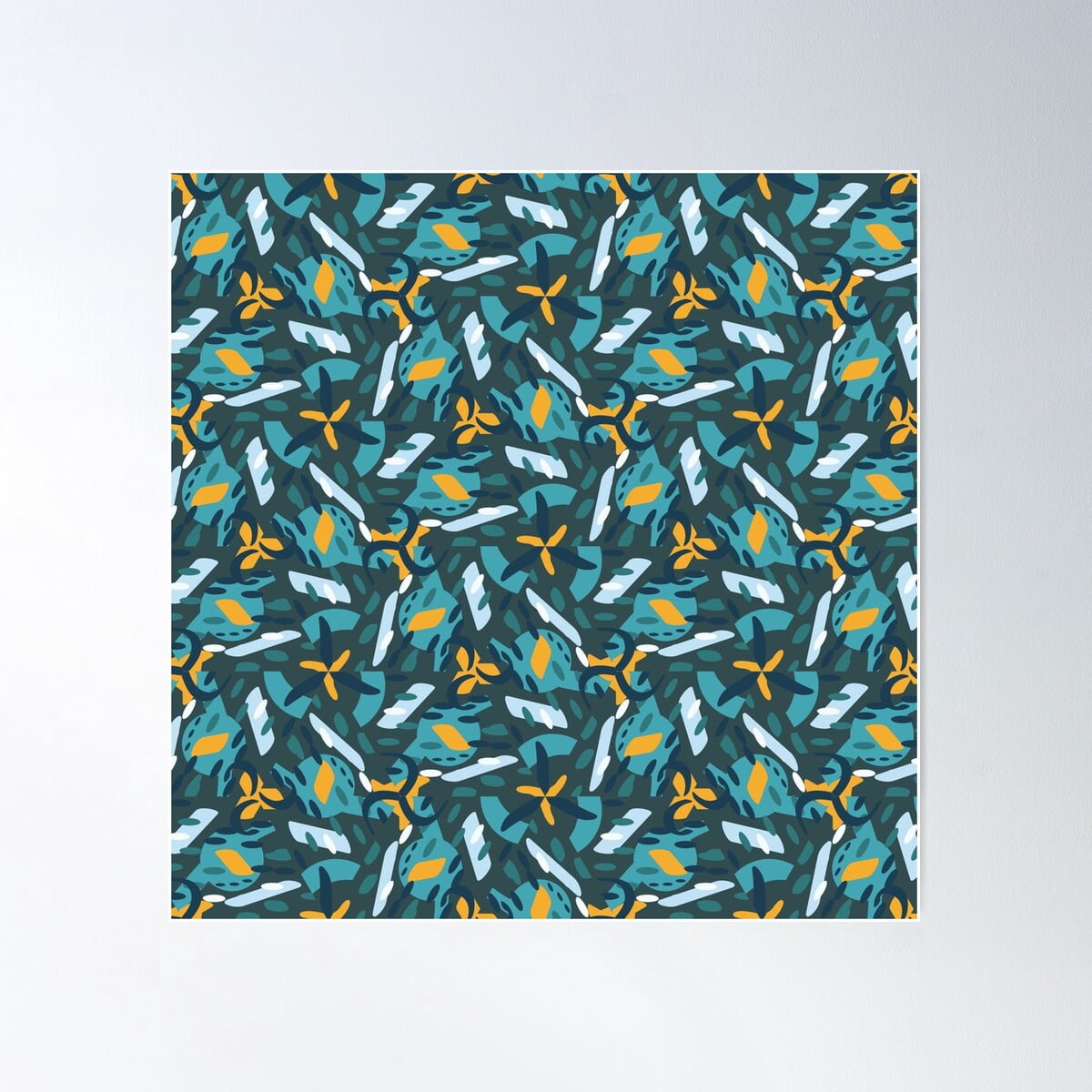Retro Geometric Hexagon Poster Wall Art, Modern Wall Decor For Living ...