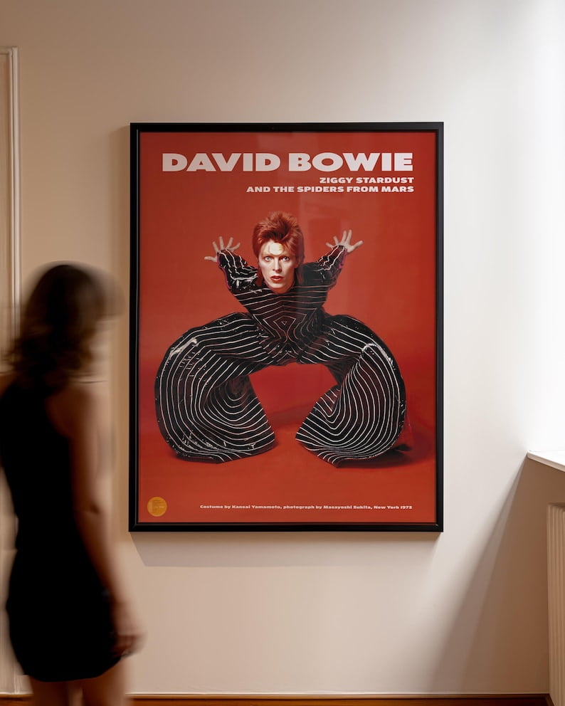 Retro Glam Rock Wall Art – Cosmic Starman Music Poster, Vintage Space ...