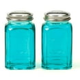 Walmart Retro Glass Salt & Pepper Set with Stainless Steel Lids ...