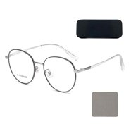 Classic Slim Metal Frame Clear Flat Lens Round Eyeglasses 52mm (Gold ...
