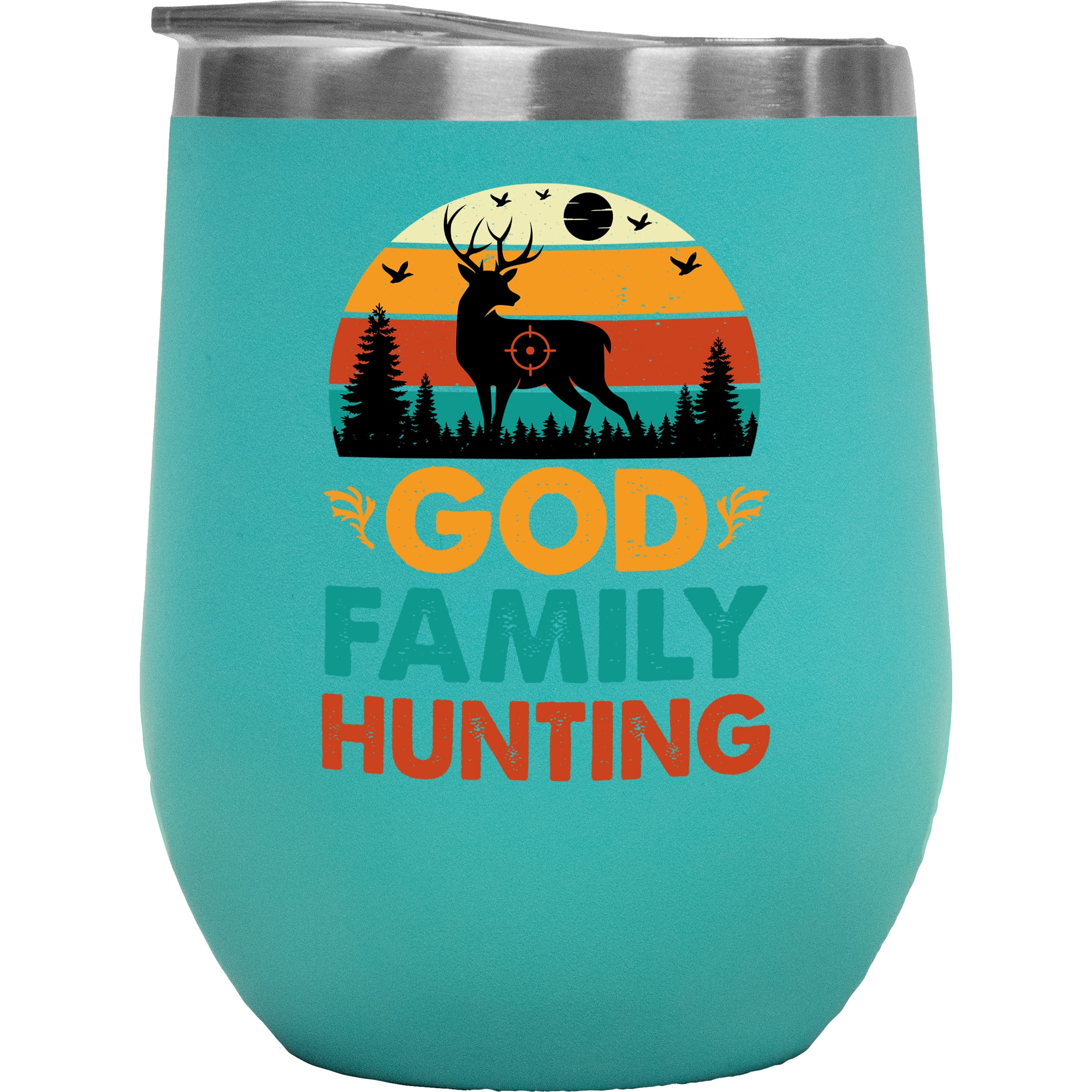 Retro God Family Hunting with a Deer or Buck, Hunter Quote, Mint 12oz ...