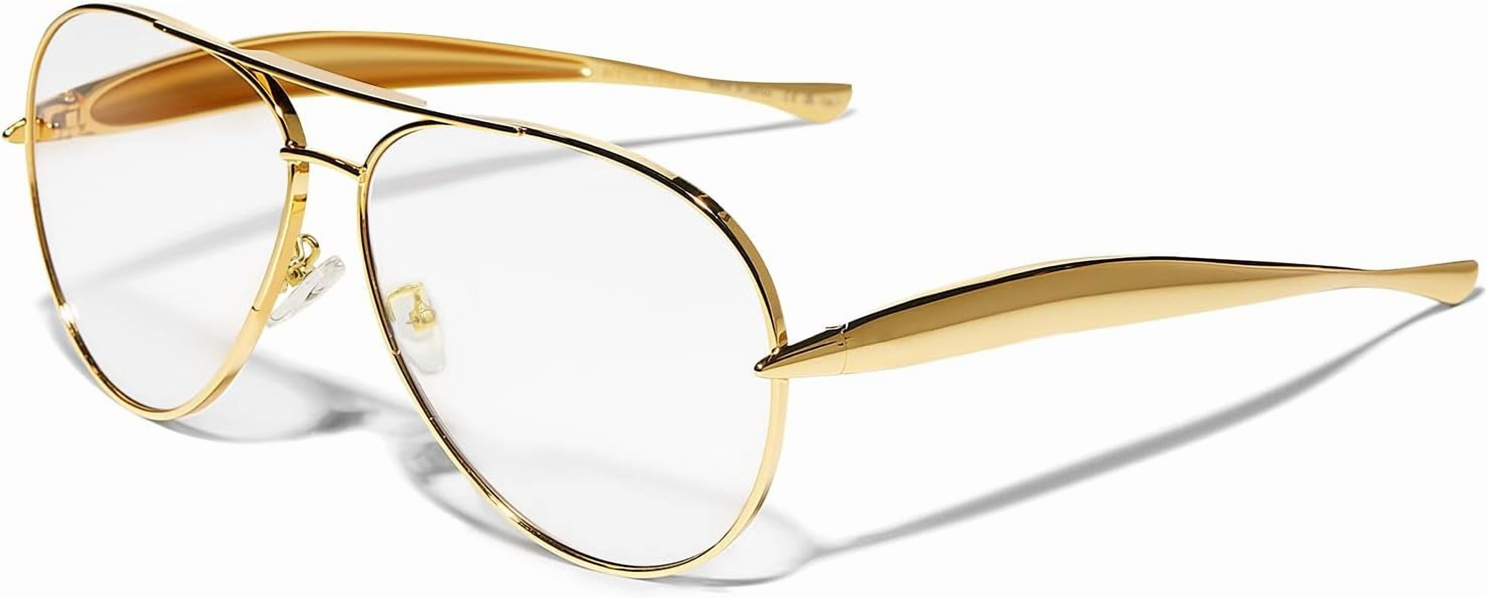 Retro Gold Aviator Sunglasses for Women Men, 2025 Metal Oversized 70s ...
