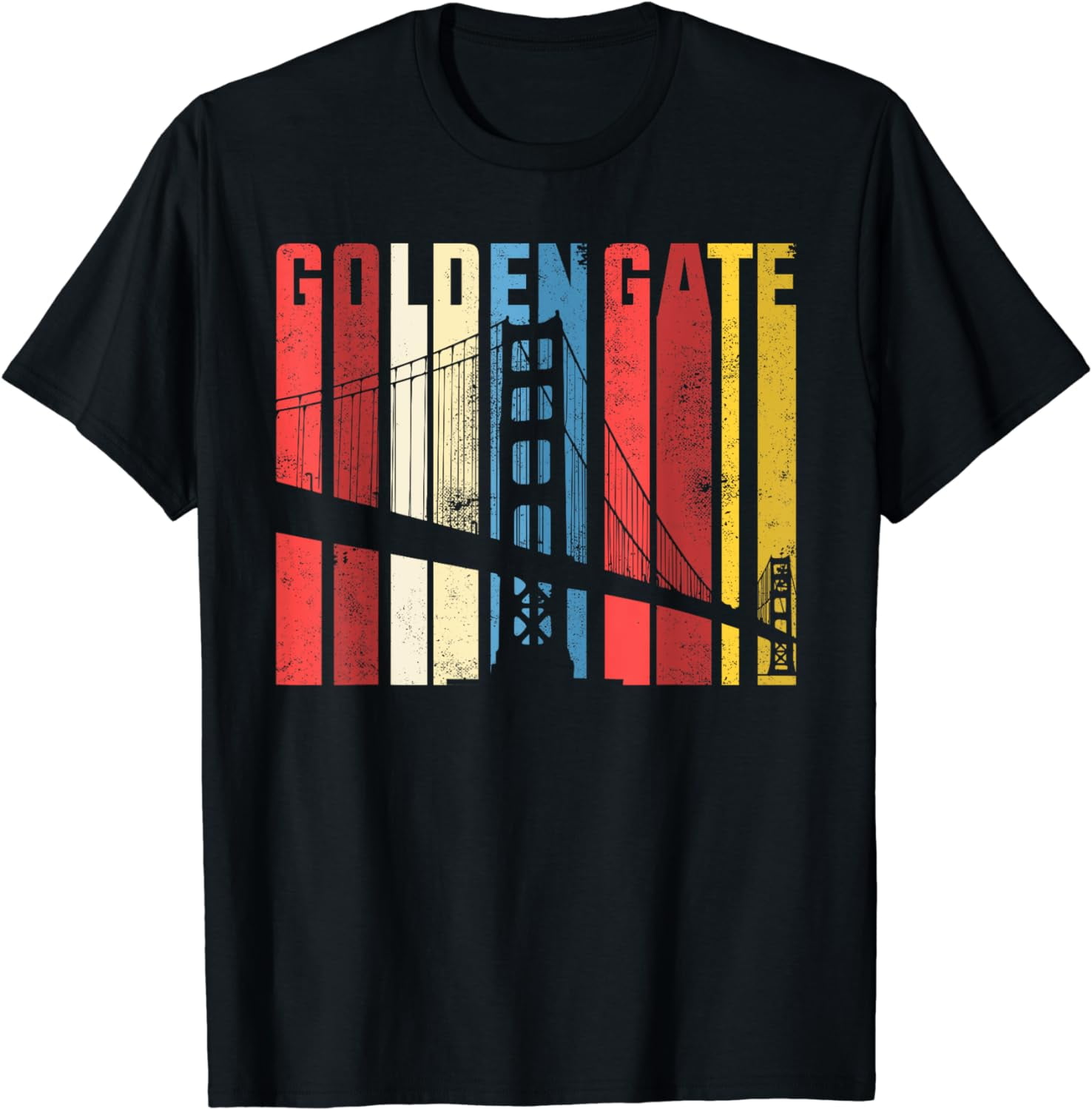 Retro Golden Gate Bridge San Francisco California Souvenir T-Shirt ...