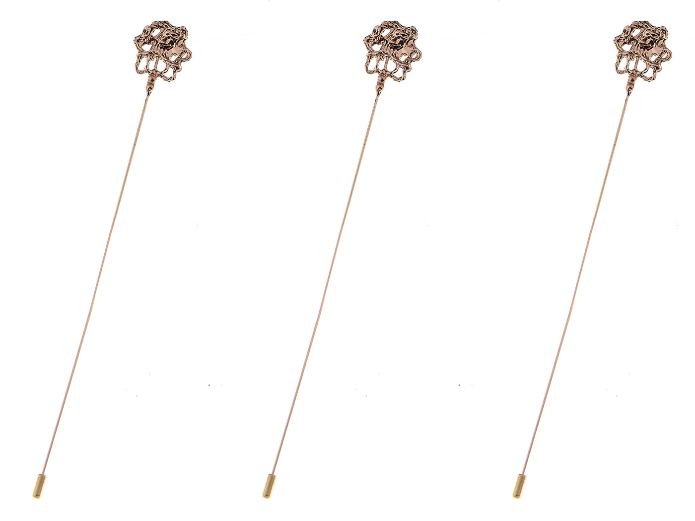 Retro Golden Hat Pin Hollow Out Design Long Stick Pin Vintage Tribal ...