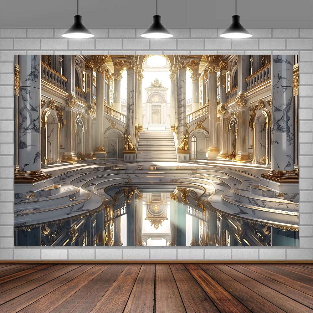 Retro Golden Luxury Palace Hall Backdrop Grand Opera Castle Luxurious ...