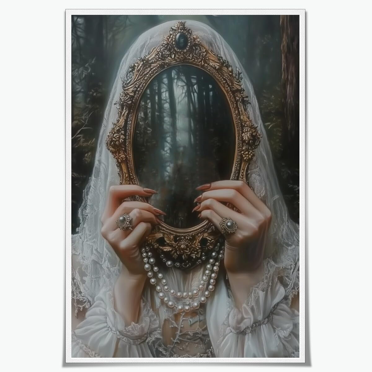 Retro Gothic Mirrored Reverie Victorian Wall Art,Goth Dark Academia ...