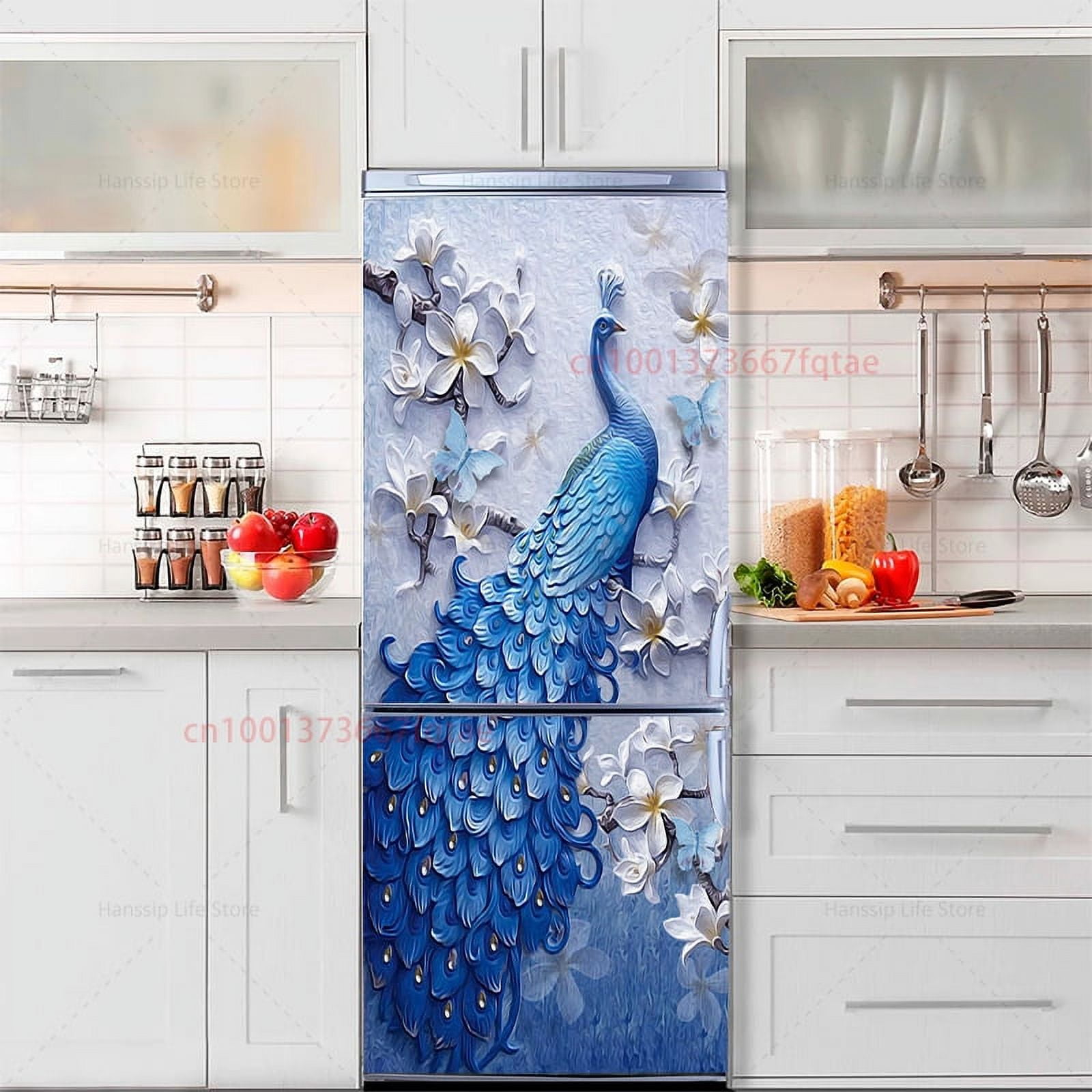 Retro Graffiti Poster Refrigerator Door Wrap Sticker Removable Kitchen ...