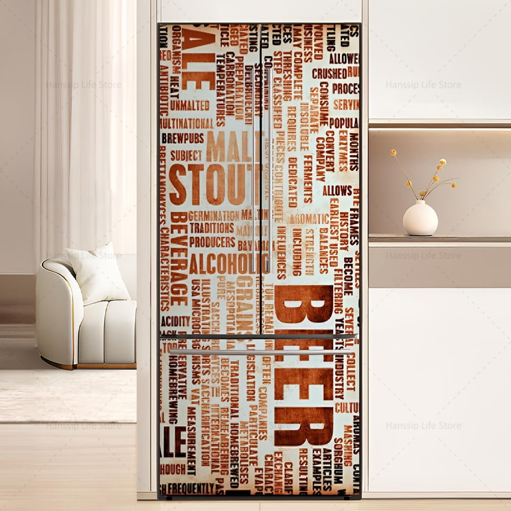 Retro Graffiti Poster Stickers Fridge Door Decals Waterproof PVC Tiling Floral Pattern ...