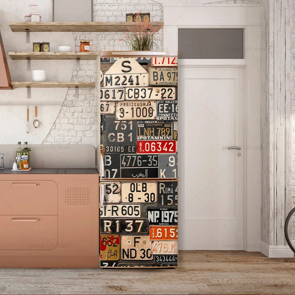 Retro Graffiti Style Fridge Wrap Mural Sticker Waterproof PVC Beertown ...