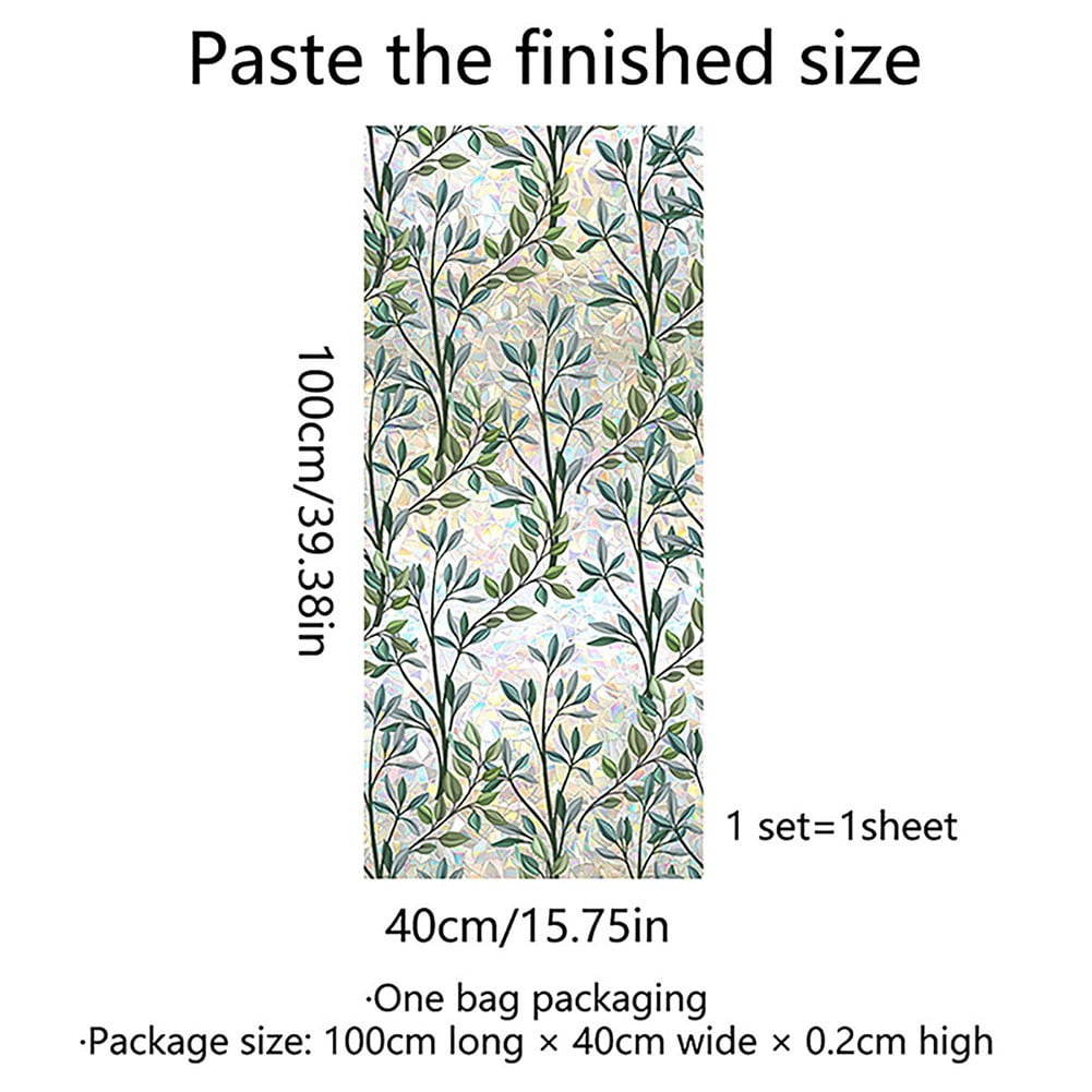 Retro Green Plant Vine Static Glass Window Sunshade Decorative Sticker ...