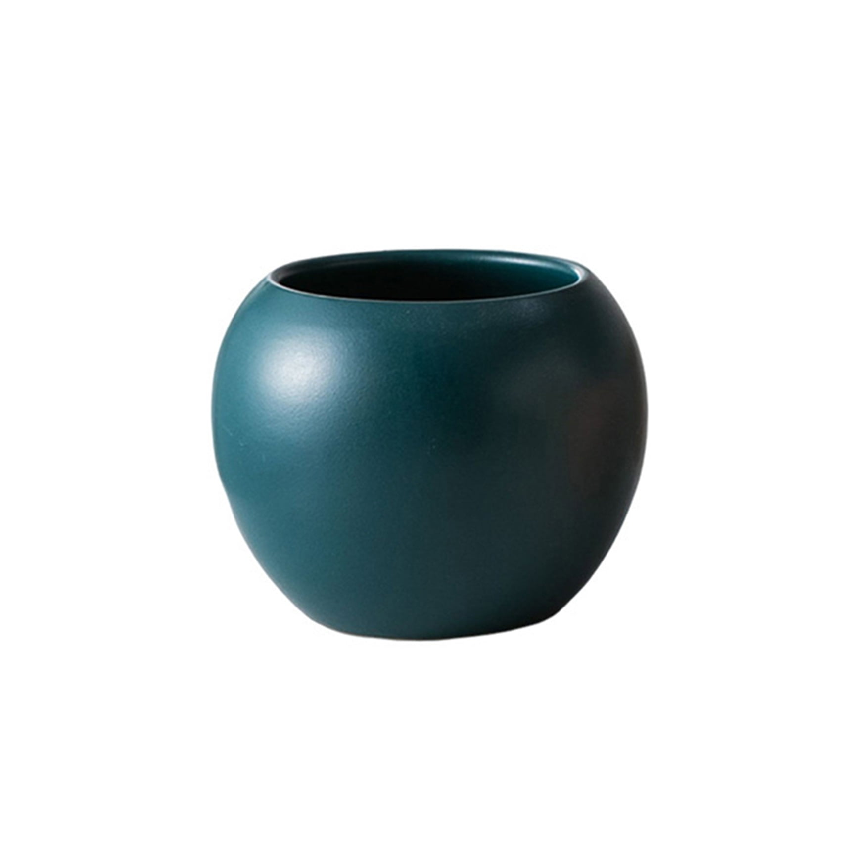 Retro Green Spherical Ceramic Small Flower Pots Planters with Drainage ...