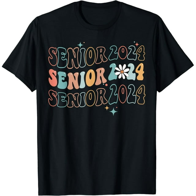 Retro Groovy Cute Senior 24 Graduation Class of 2024 T-Shirt - Walmart.com